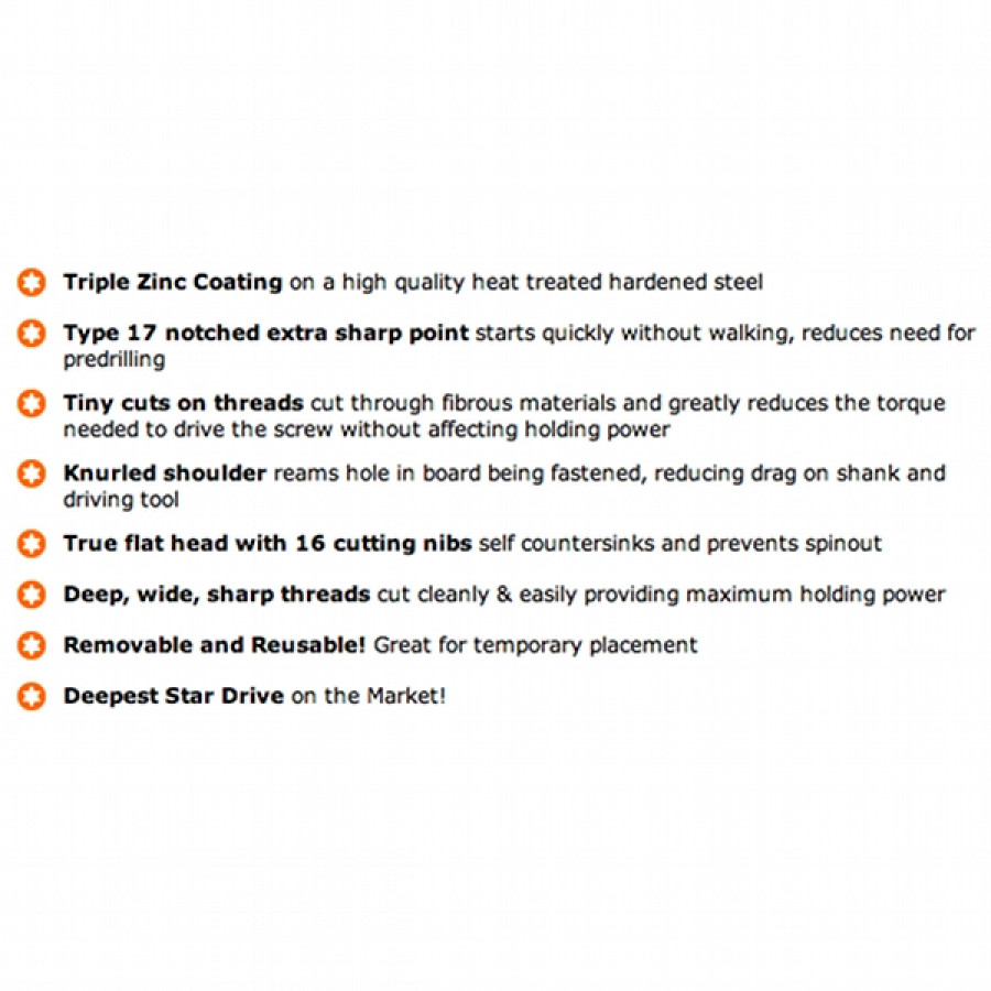 Gold Star Screws - 2.5in